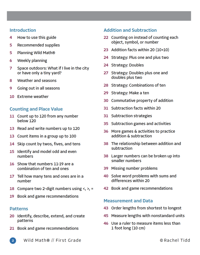 Wild Math Curriculum: First Grade | Wild Learning