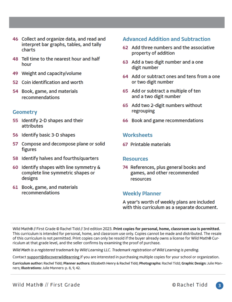 Wild Math Curriculum: First Grade | Wild Learning