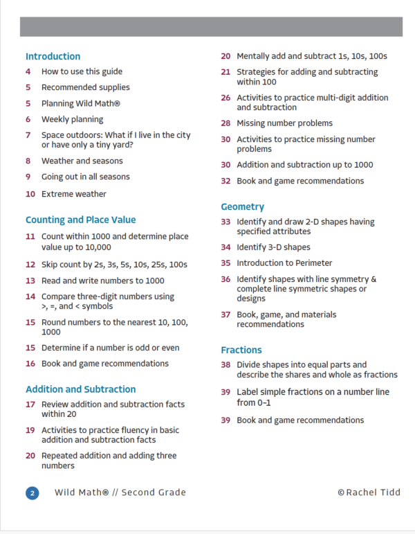 Wild Math Curriculum: Second Grade | Wild Learning