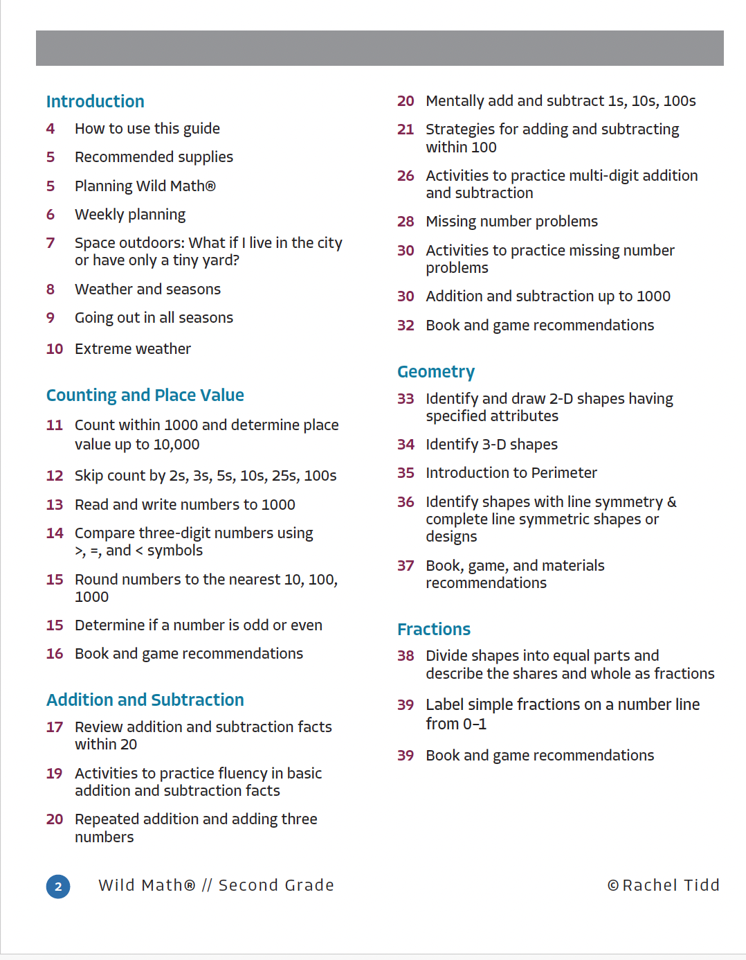 Wild Math Curriculum: Second Grade | Wild Learning