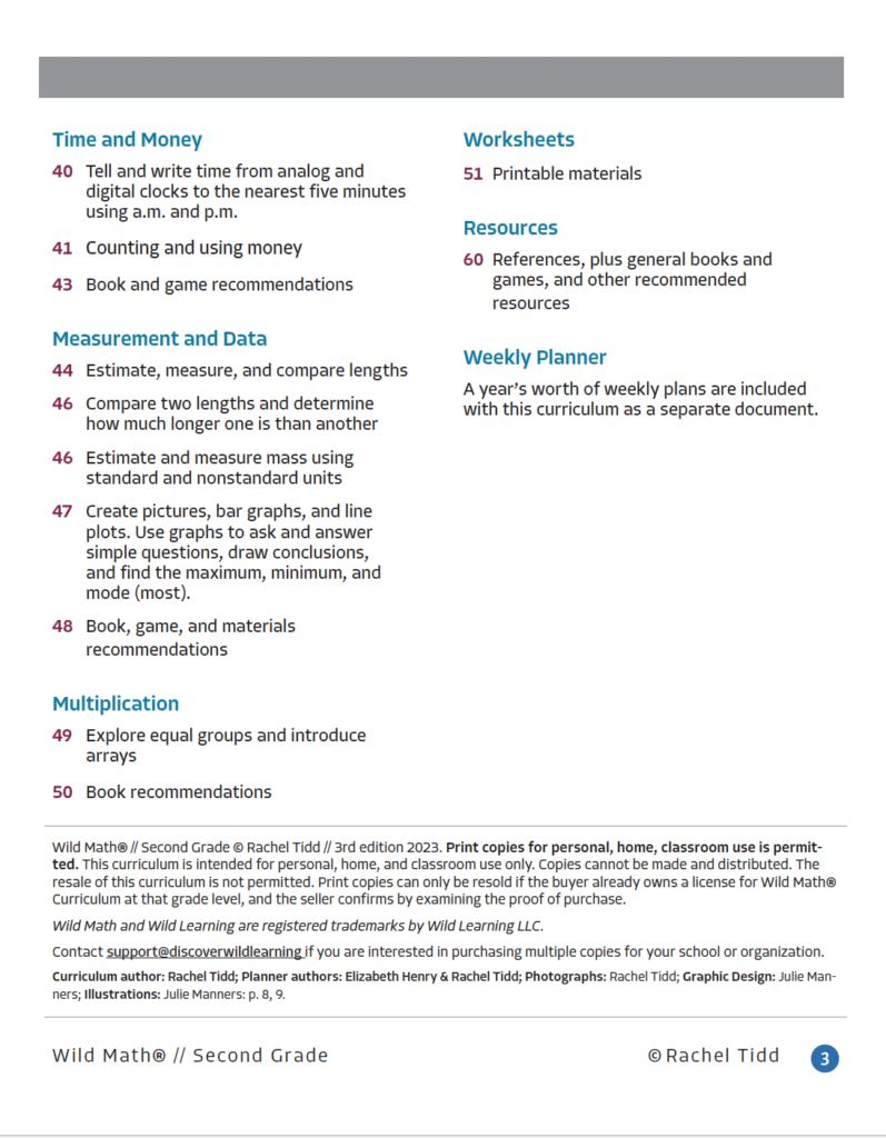 Wild Math Curriculum: Second Grade | Wild Learning