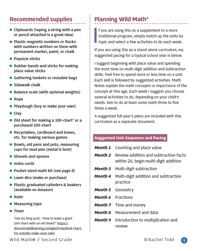 Wild Math Curriculum: Second Grade | Wild Learning