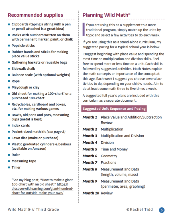 Wild Math Curriculum: Third Grade | Wild Learning