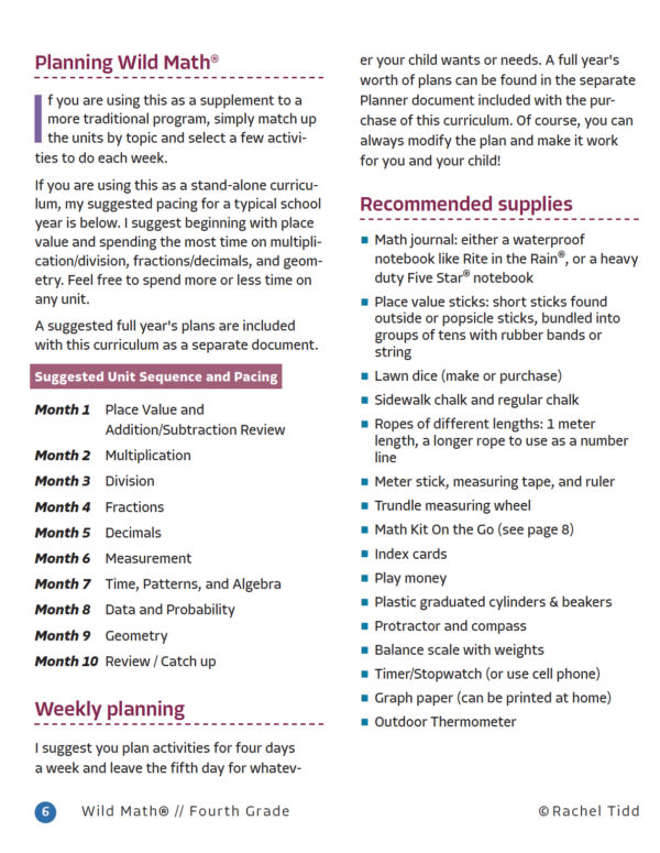 Wild Math Curriculum: Fourth Grade | Wild Learning