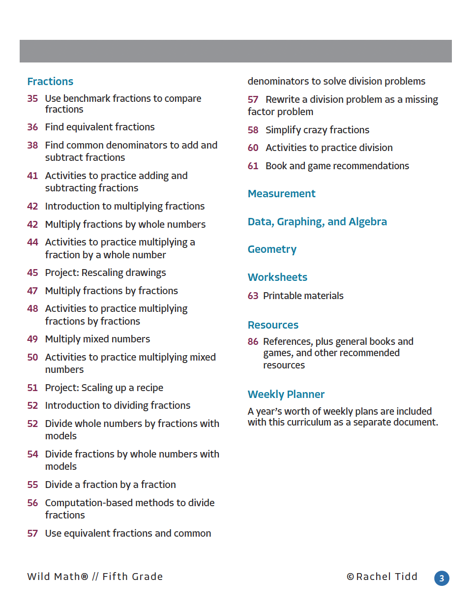 Wild Math Curriculum: Fifth Grade | Wild Learning