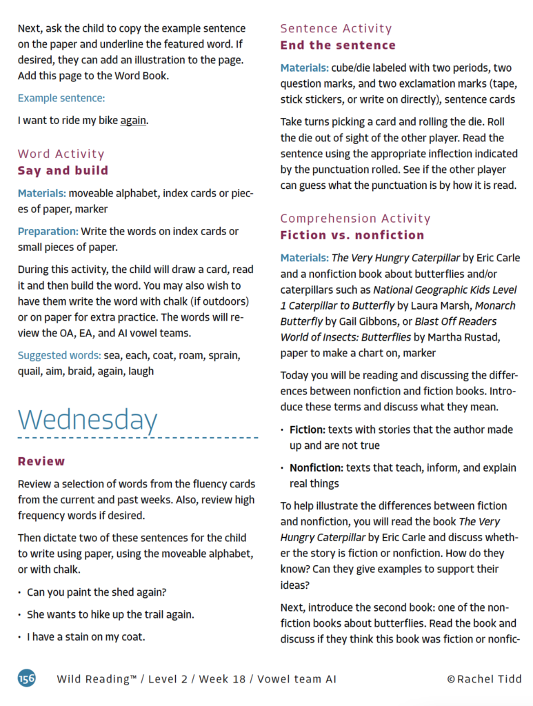 Wild Reading Level Two Curriculum | Wild Learning