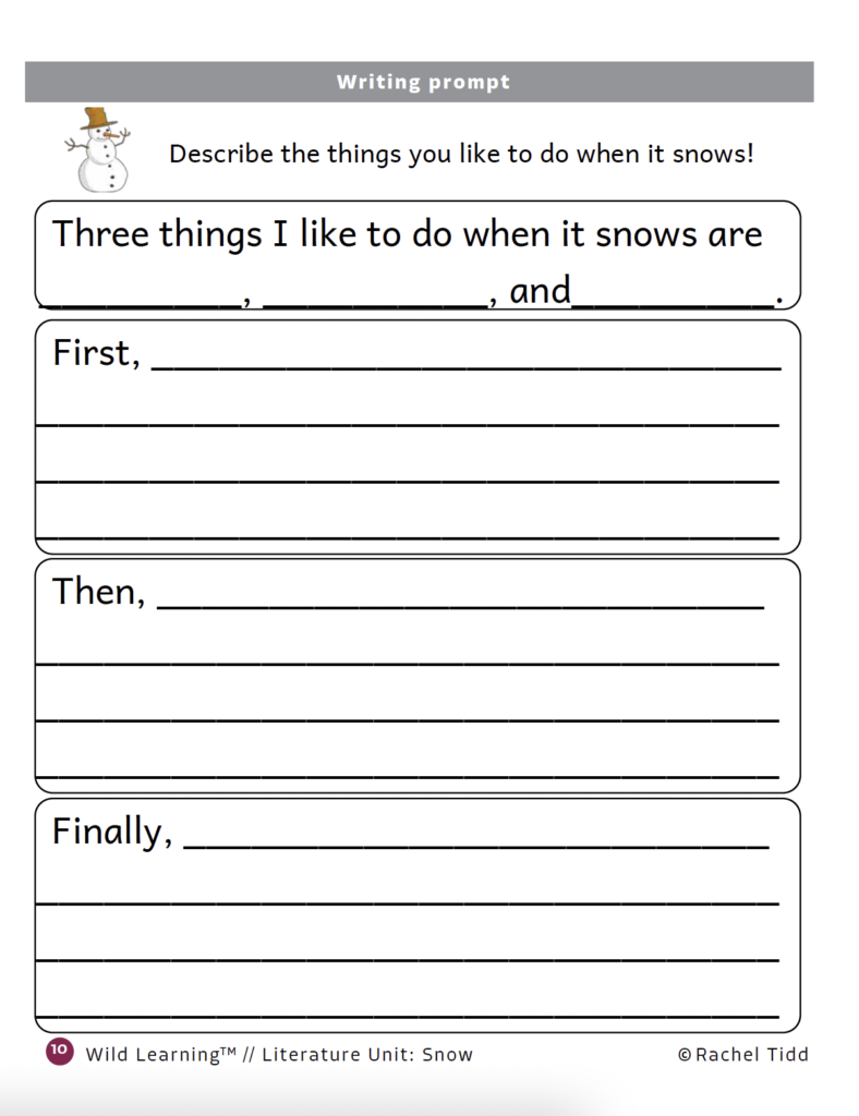 Literature unit: Snow by Cynthia Rylant | Wild Learning