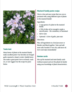 Plant Families Unit | Wild Learning