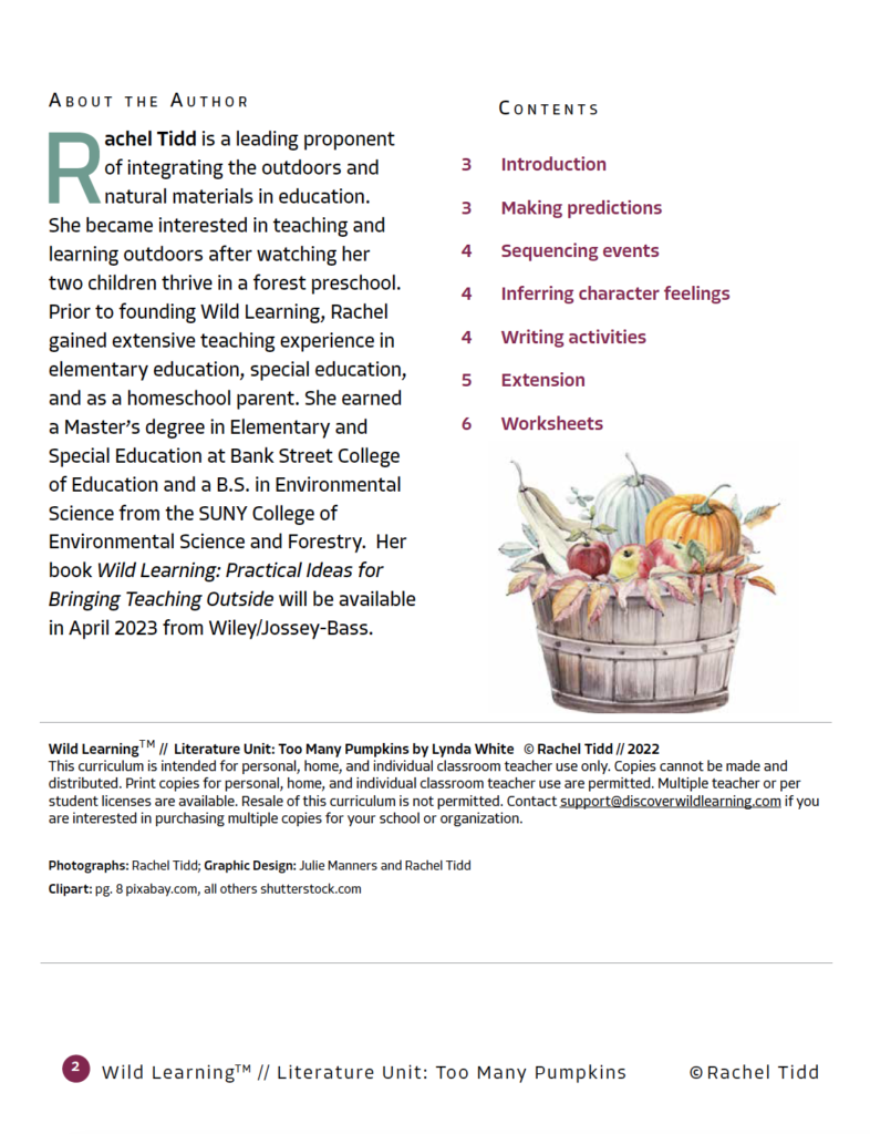 Literature unit: Too Many Pumpkins by Linda White | Wild Learning