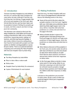 Literature unit: Too Many Pumpkins by Linda White | Wild Learning