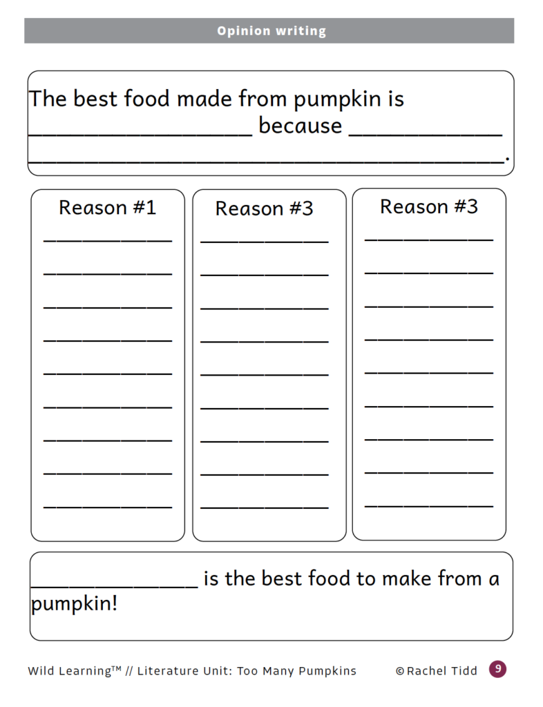 Literature unit: Too Many Pumpkins by Linda White | Wild Learning