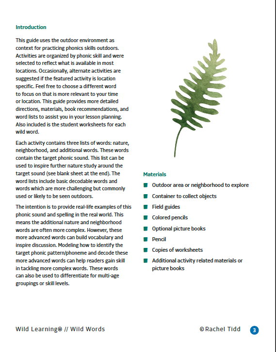 Wild Words Phonics Nature Journaling | Wild Learning